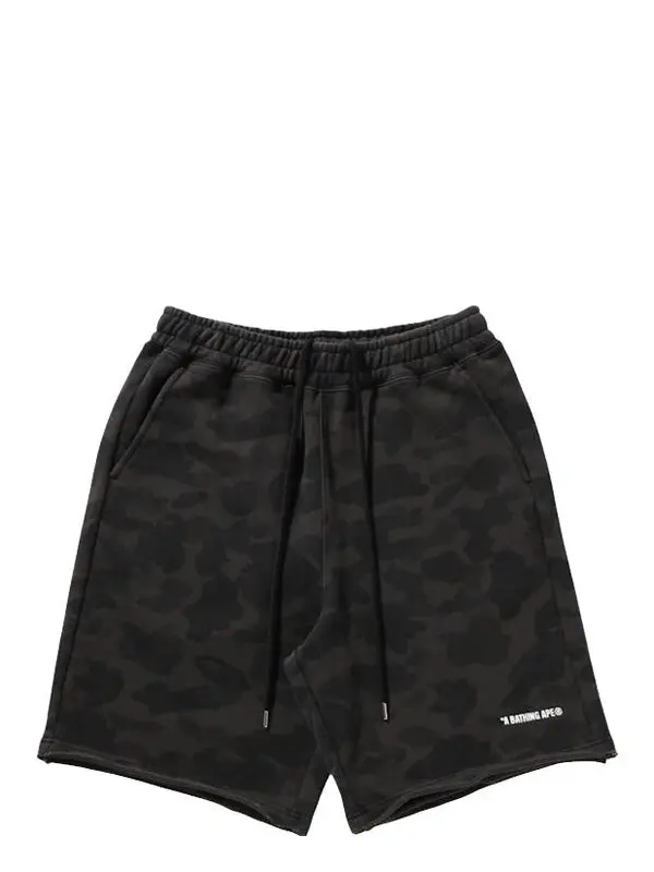 BAPE 1st Camo Heavy Washed Relaxed Fit Sweat Shorts - Black