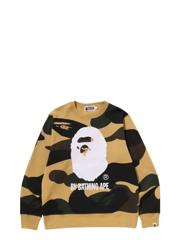 A BATHING APE Giant 1st Camo Crewneck Sweatshirt - Yellow