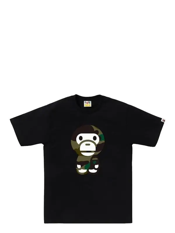 A BATHING APE Giant 1st Camo Big Baby Milo Tee Shirt - Black/green