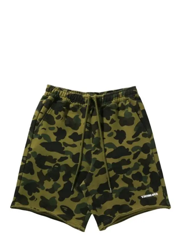 BAPE 1st Camo Heavy Washed Relaxed Fit Sweat Shorts - Green