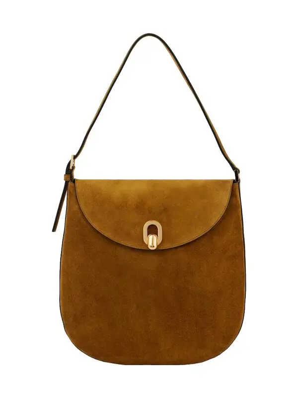 Savette Tondo Large Suede Shoulder Bag - Brown