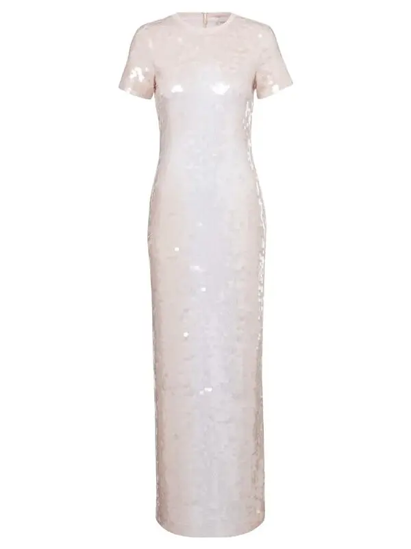 Sportmax Sequined Jersey Maxi Dress - White