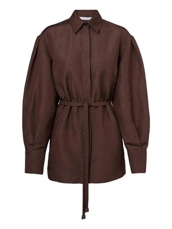 Max Mara Affari Belted Shirt - Brown