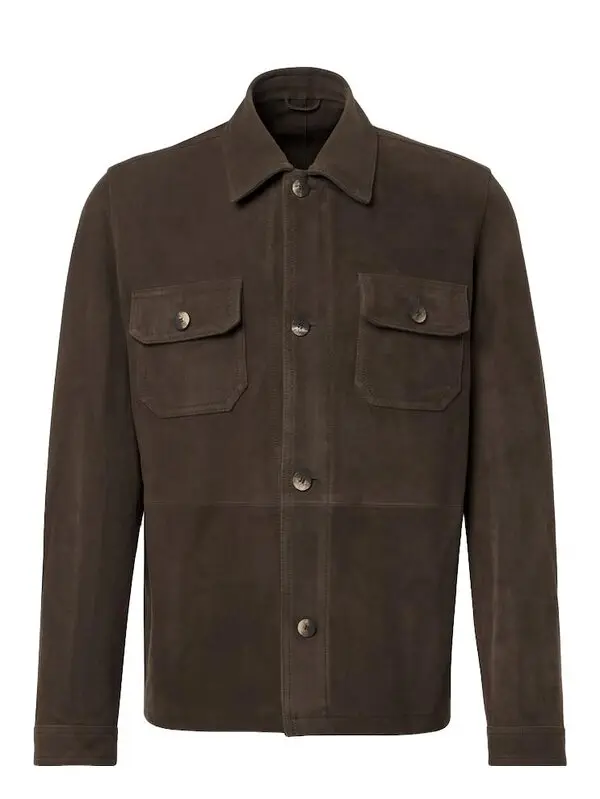 Frescobol Carioca Ravi Suede Overshirt - Brown