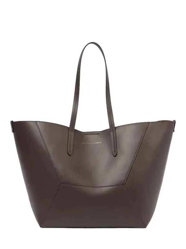 Brunello Cucinelli Bc Duo Monili Leather Tote - Brown