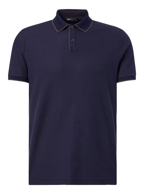 Loro Piana Brentwood Cotton-blend Piqué Polo Shirt - Blue