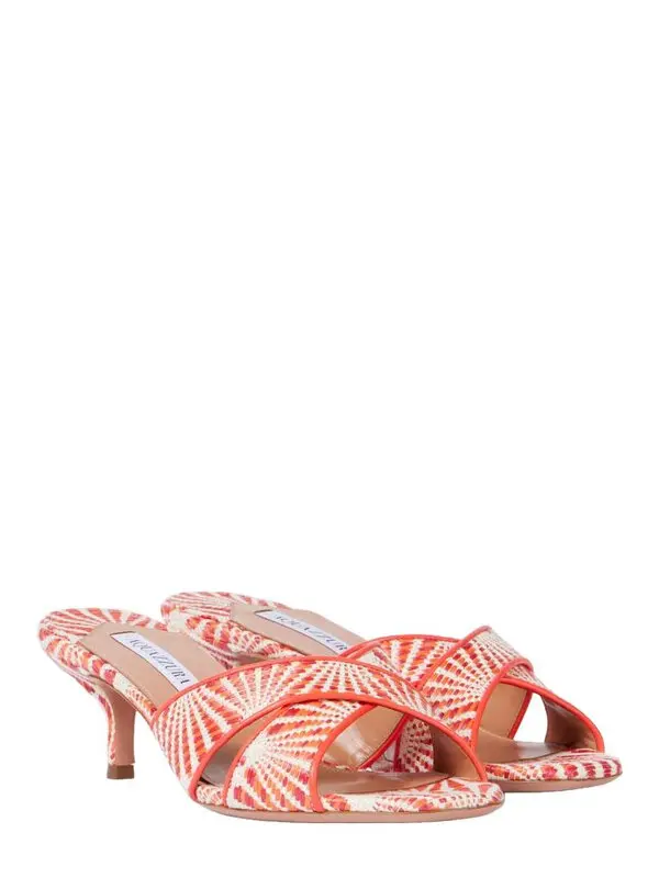 AQUAZZURA Divine 50 Mules - Red