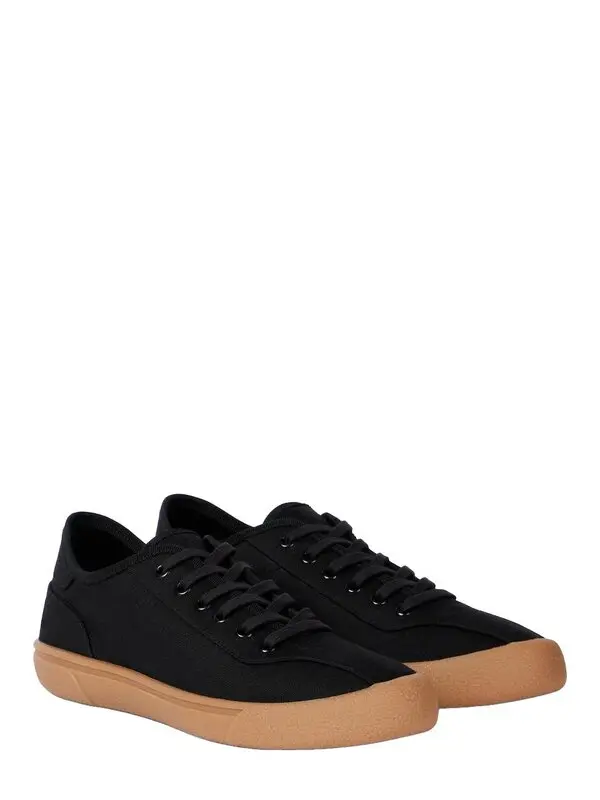 THE ROW Canvas Lace-up Sneakers - Black