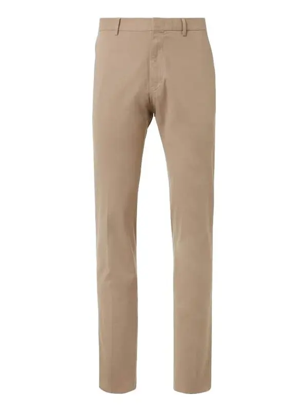 Zegna Cotton-blend Slim Pants - Beige