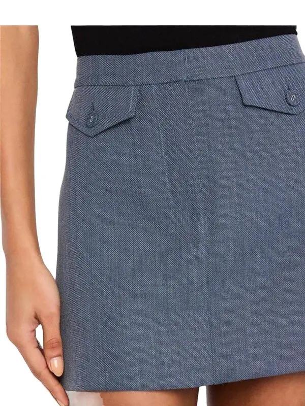 Proenza Schouler White Label Jamison Wool Melange Mini Skirt - Denim