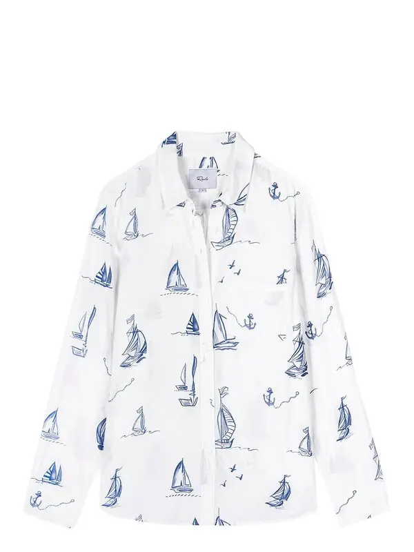 Rails Kathryn Button-front Shirt - Sailboats