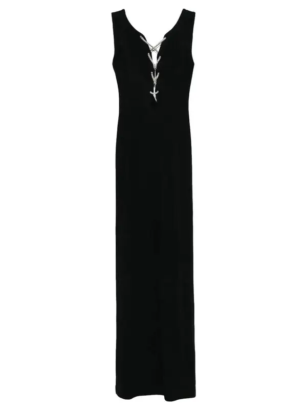 Givenchy Lace-up Embellished Gown - Black