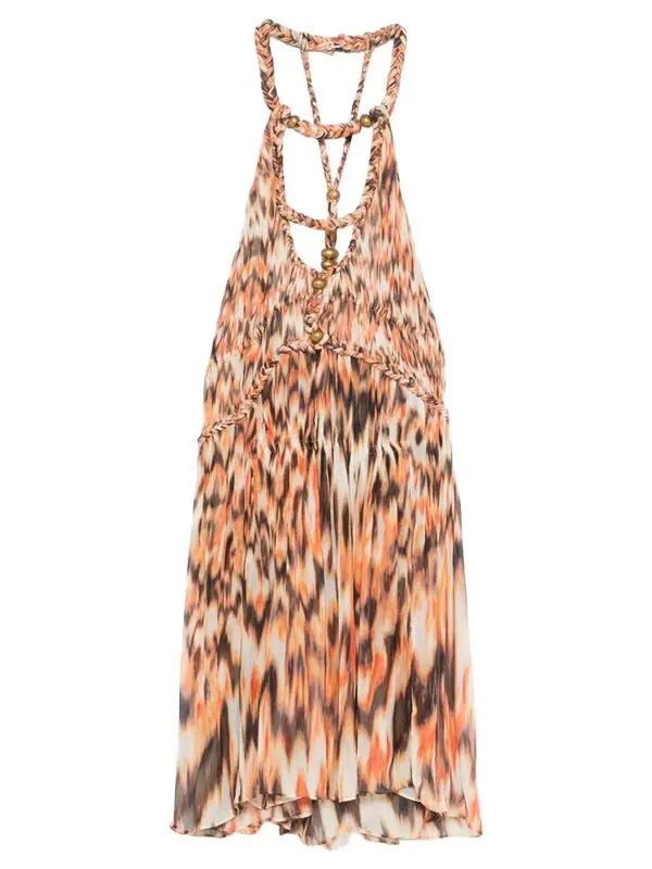 Isabel Marant Rozilda Abstract Printed Dress - Orange