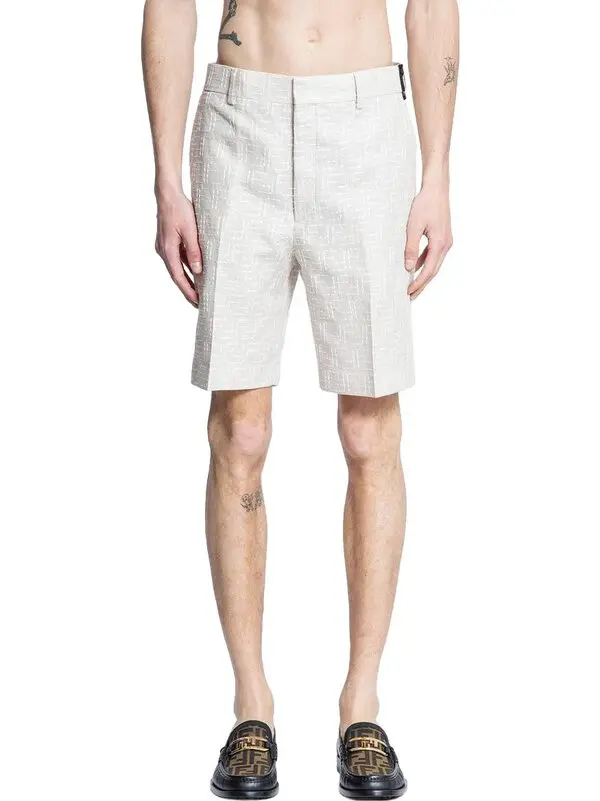 Fendi Ff Jacquard Shorts - Grey