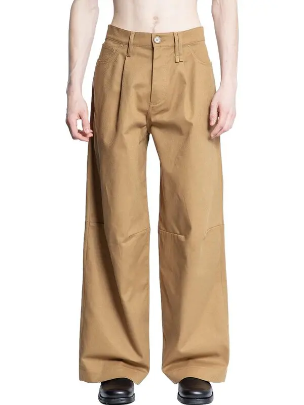 Simone Rocha Wide Leg Drill Jeans - Brown