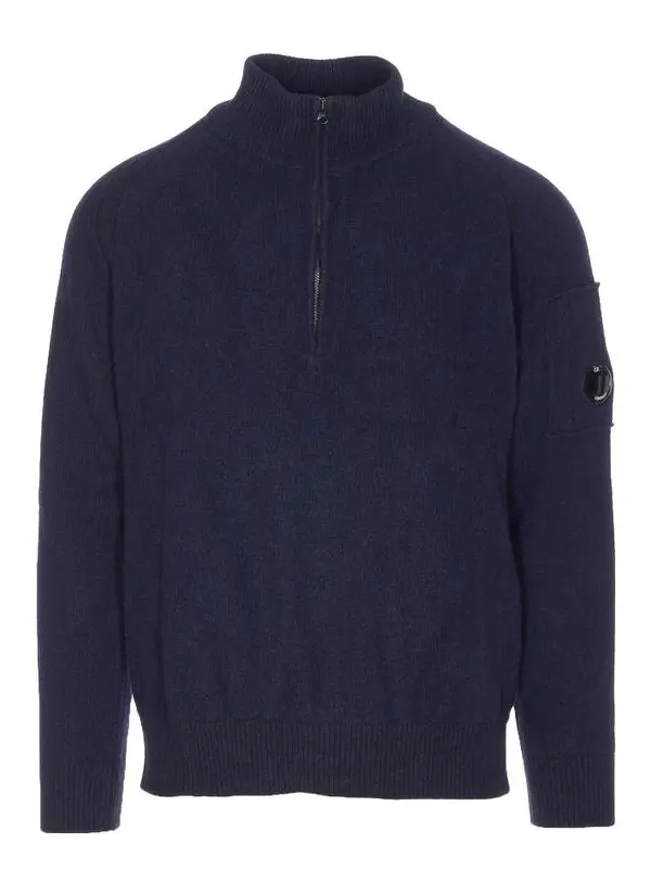 C.P. COMPANY Knitwear With Half Zip Closure - Blue