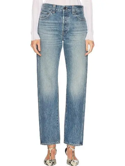 Khaite Callum Straight Leg Jeans - Heath