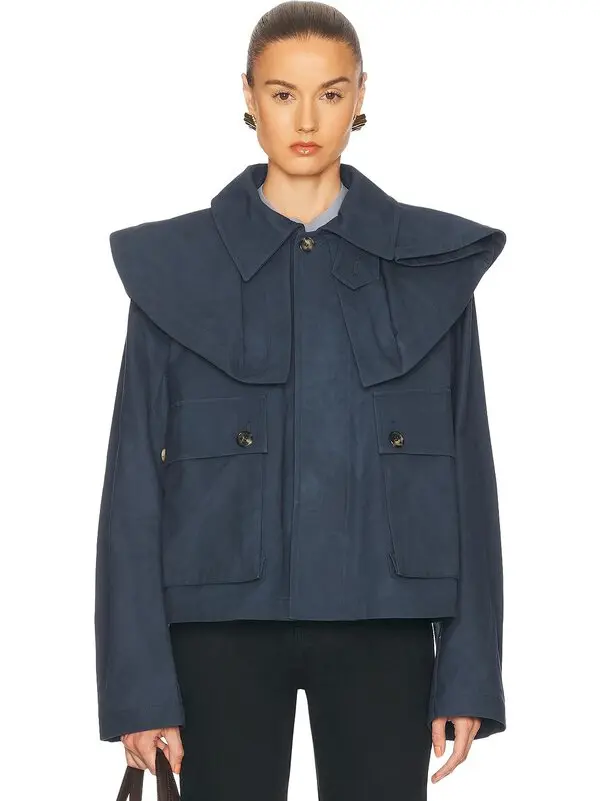 JW Anderson Cropped Trench Jacket - Light Indigo