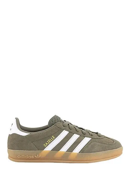 Adidas Gazelle Indoor Suede Low-top Trainers - Olive Strata White Gold