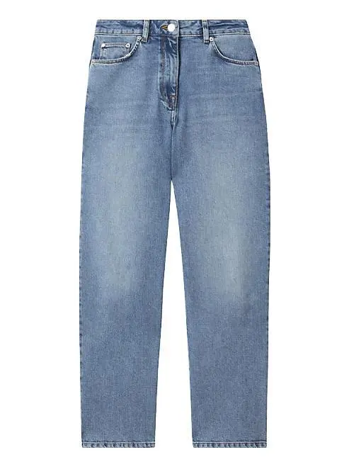REISS Mid-rise Straight-leg Denim Jeans - Light Blue