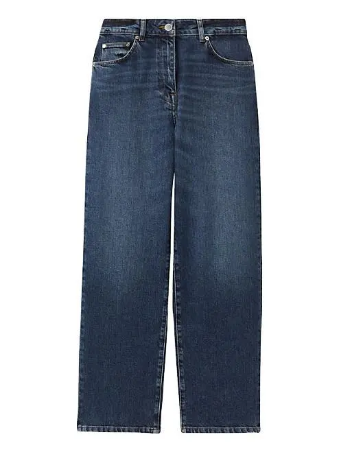 REISS Mid-rise Straight-leg Denim Jeans - Mid Blue