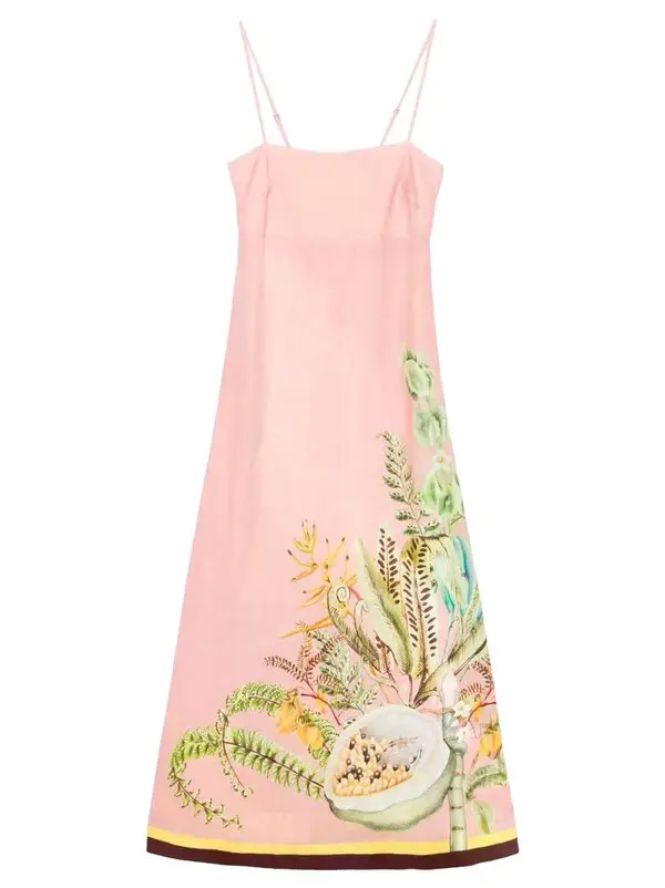 ALEMAIS Papaya Graphic Midi Dress - Pink