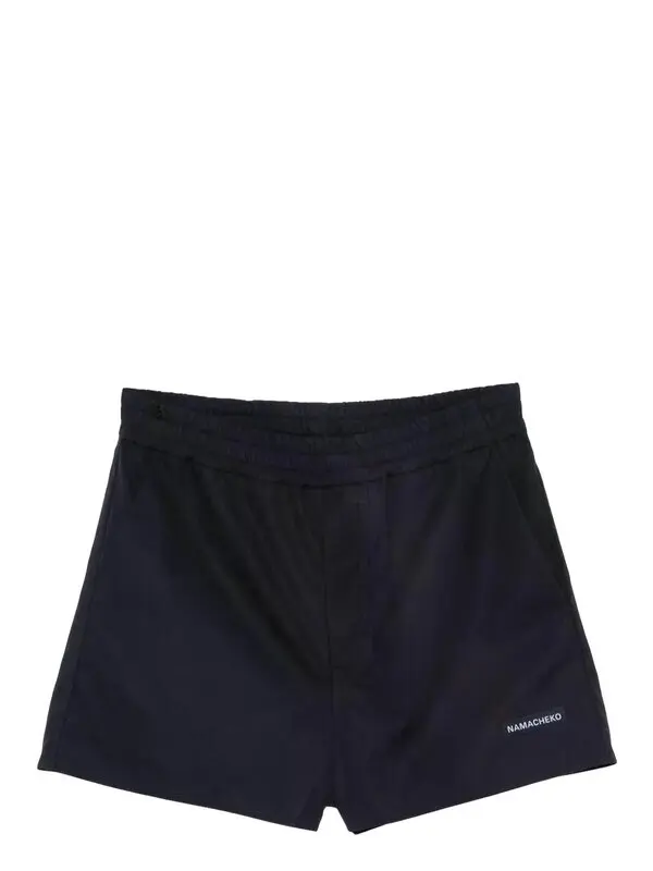 NAMACHEKO Logo-patch Shorts - Blue