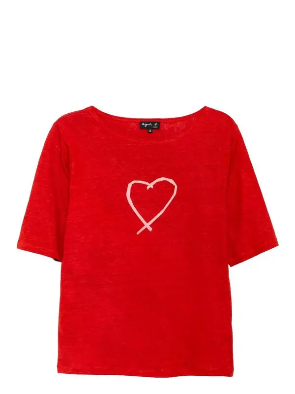 AGNÈS B. Sarajevo Heart Printed T-shirt - Red