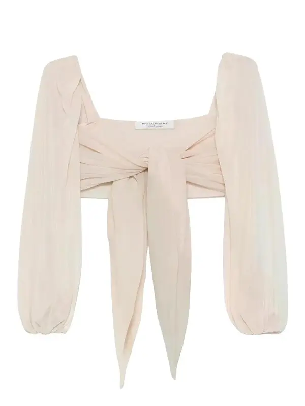 Philosophy Di Lorenzo Serafini Draped-detail Top - Neutrals
