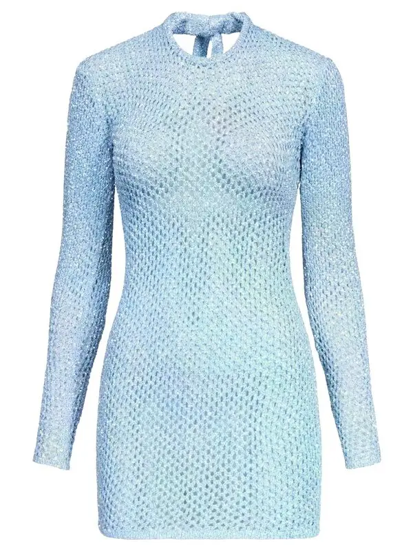 AREA Crochet Mini Dress - Blue