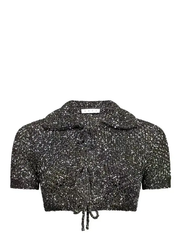 AREA Sequin-embellished Cardigan - Black