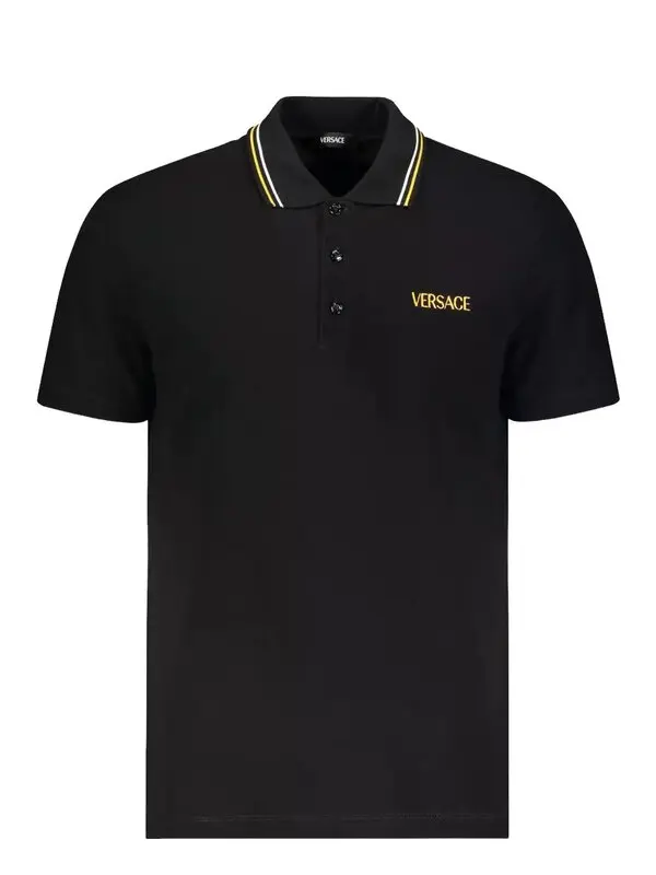 Versace Cotton Polo Shirt - Black