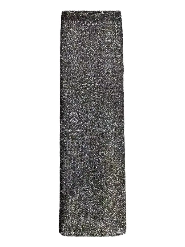 AREA Sequin-embellished Maxi Skirt - Black