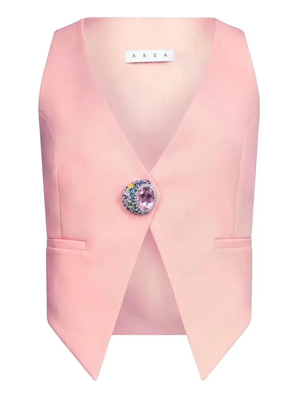 AREA Crystal-embellished Gilet - Pink