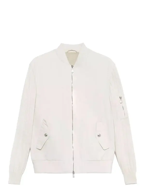 Eleventy Gabardine Bomber Jacket - Neutrals