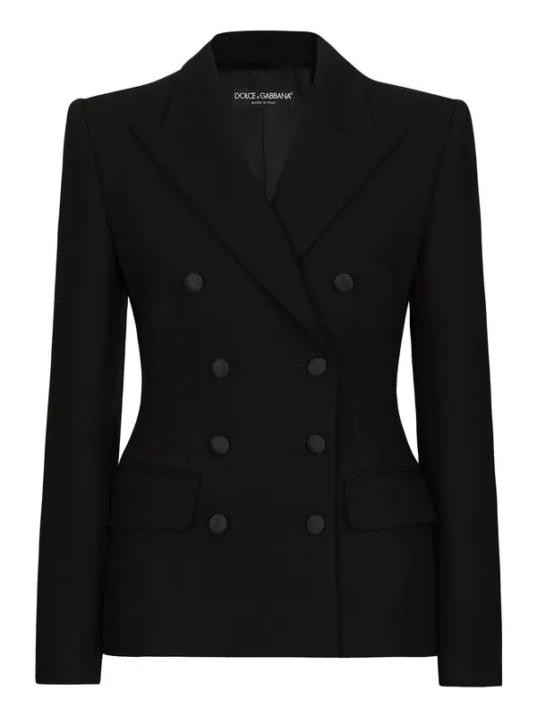Dolce & Gabbana Double-breasted Stretch Wool Jacket - Black