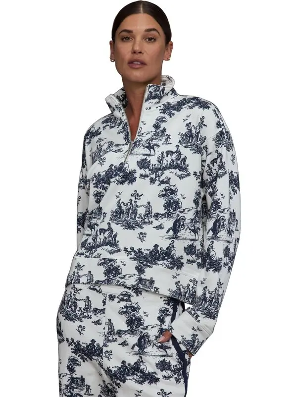 Carbon38 Toile Half Zip Pullover - Navy Toile