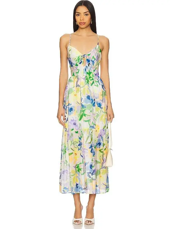 Minkpink Fable Tie Midi Dress - Painterly Floral