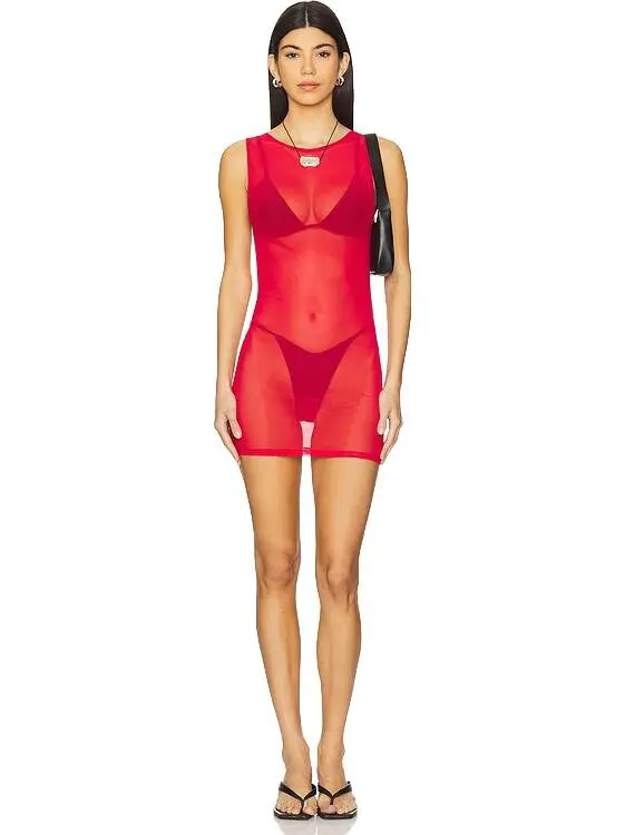 FAE Mesh Mini Dress - Red