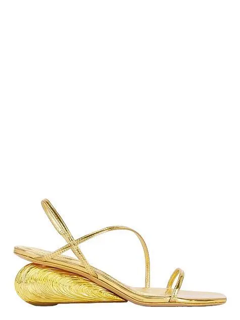 Simkhai Bridget Oyster Shell Wedge Sandal - Gold