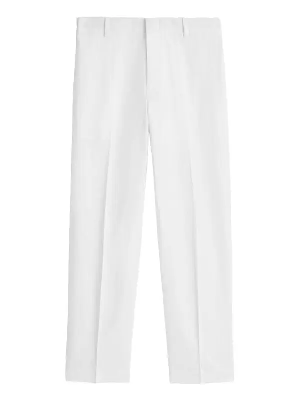 Cos Elasticated Linen Straight-leg Pants - White