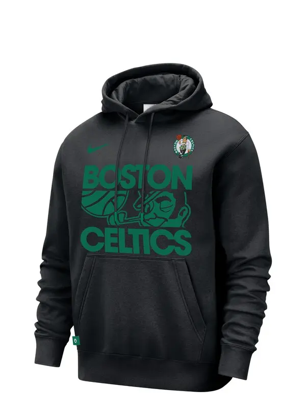 Nike Boston Celtics Club Courtside Nba Pullover Hoodie - Black
