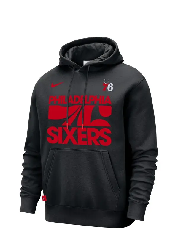 Nike Philadelphia 76ers Club Courtside Nba Pullover Hoodie - Black