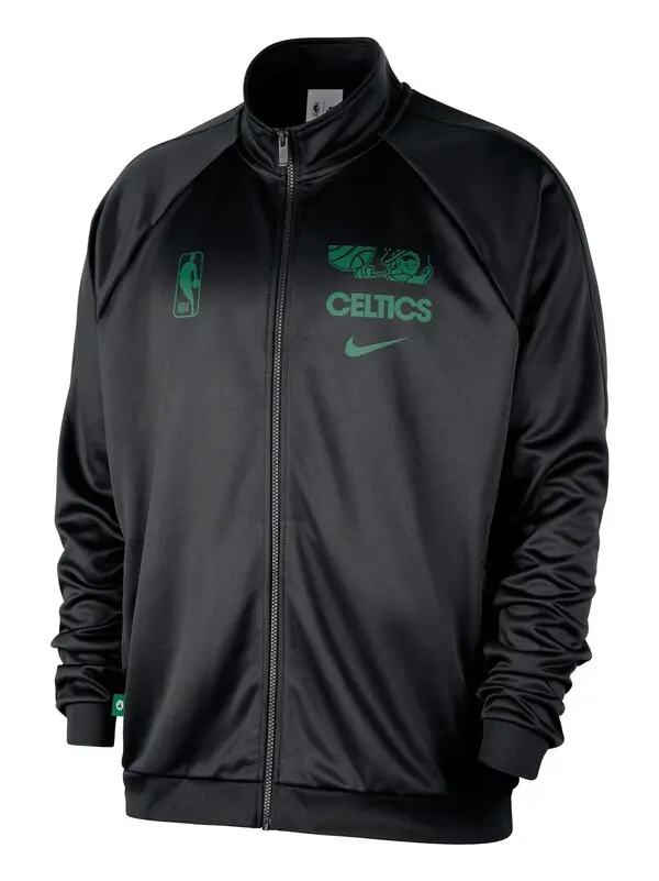 Nike Boston Celtics Club Courtside Nba Poly-knit Track Jacket - Black