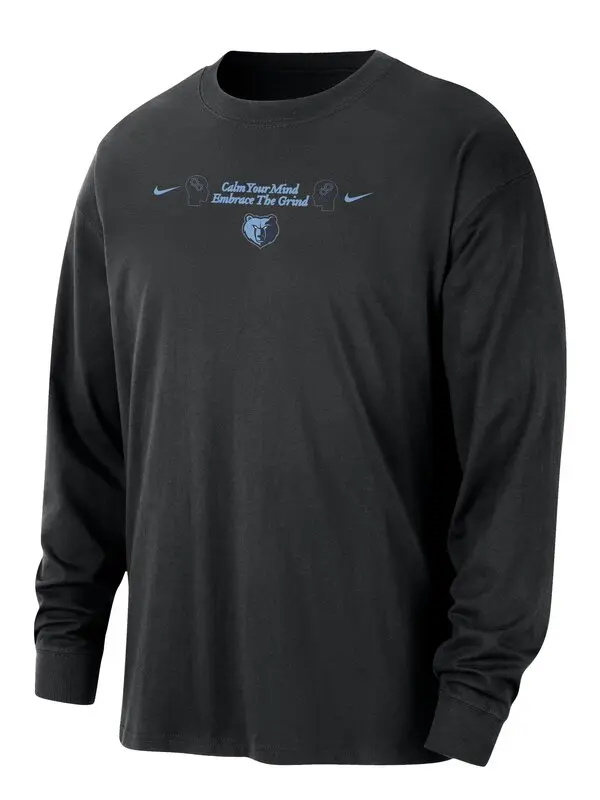 Nike Memphis Grizzlies Courtside Nba Max90 Long-sleeve T-shirt - Black