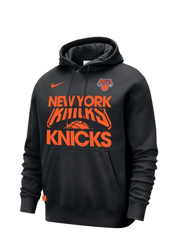 Nike New York Knicks Club Courtside Nba Pullover Hoodie - Black