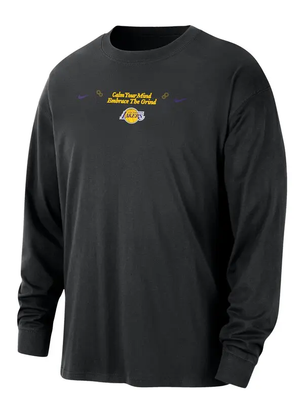 Nike Los Angeles Lakers Courtside Nba Max90 Long-sleeve T-shirt - Black