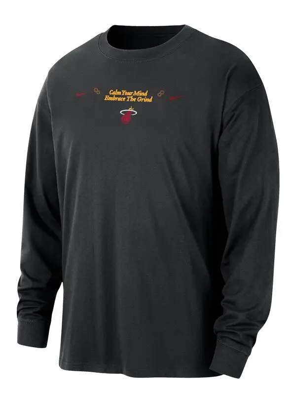 Nike Miami Heat Courtside Nba Max90 Long-sleeve T-shirt - Black
