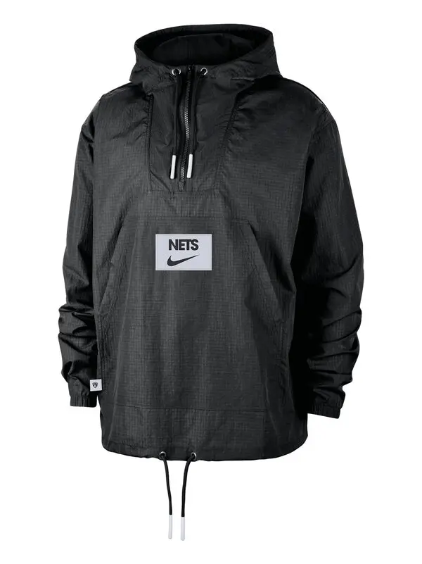 Nike Brooklyn Nets Club Courtside Nba Anorak - Black