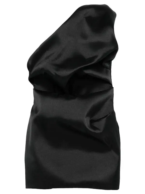 MARQUES' ALMEIDA Satin Draped Mini Dress - Black